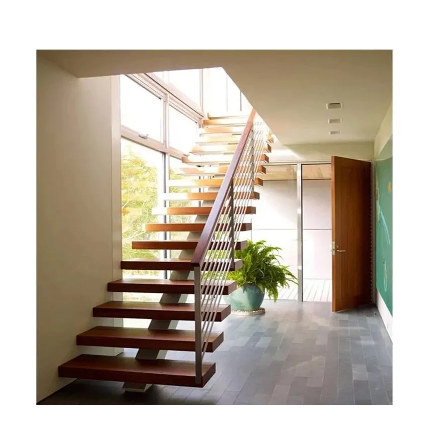 Australian Standard Mono Steel Stringer Stairs With 40mm Thick Oak Wood ...
