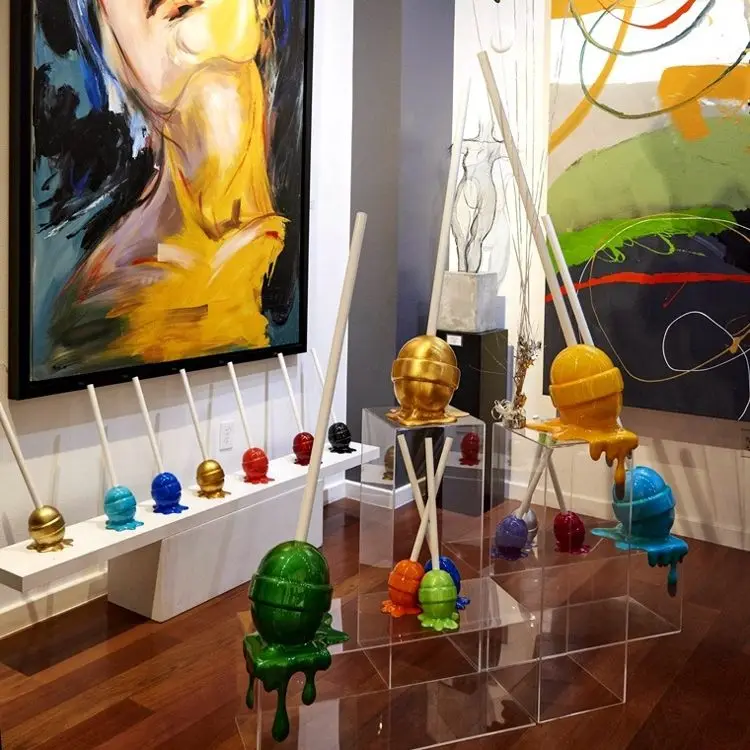 Colors Candy Lollipop Statues - Decorative Fiberglass Art