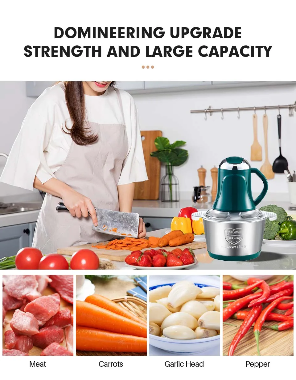 Automatic Blender Electric Mini Food Garlic Chopper Processor Professional Multifunctional - Buy ...