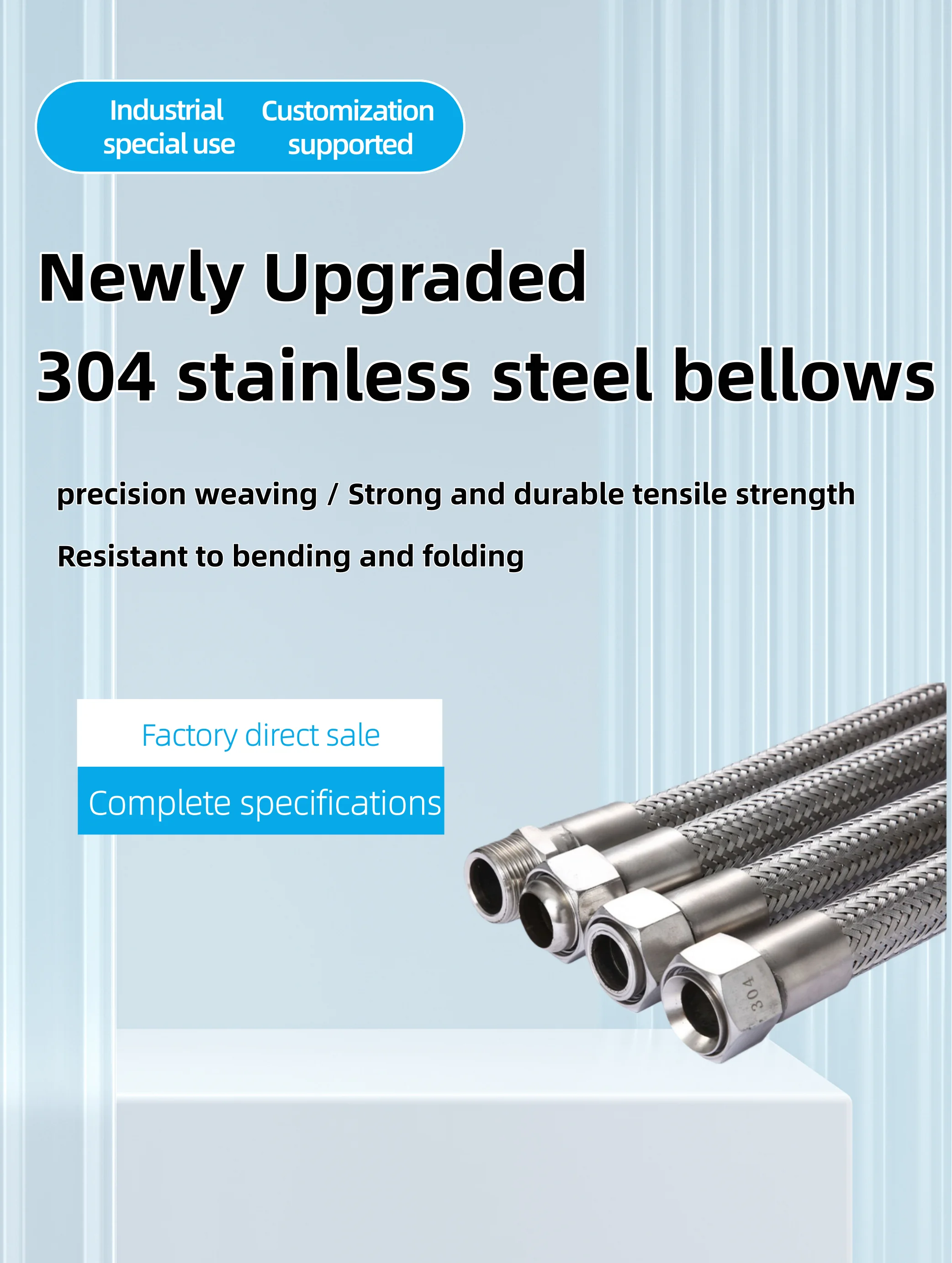 Pipeline Connection Stainless Steel Flexible Corrugated Pipe Metal ...