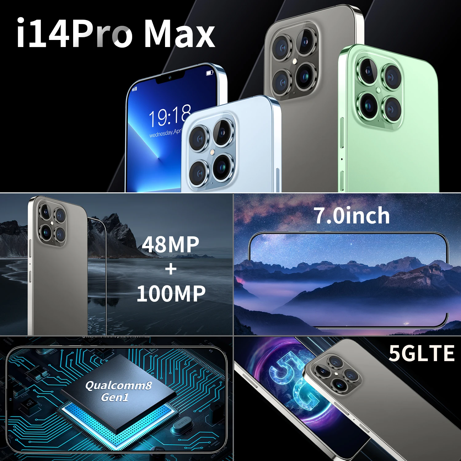 2022 Originele Telefoon 14 Pro Max 16gb + 512gb 6.7 Inch Volledig ...