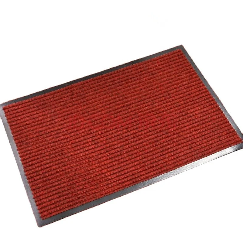 Plain Pp Double Stripe Pvc Tri Ribbed Mat For Entrance Black Door Mat ...