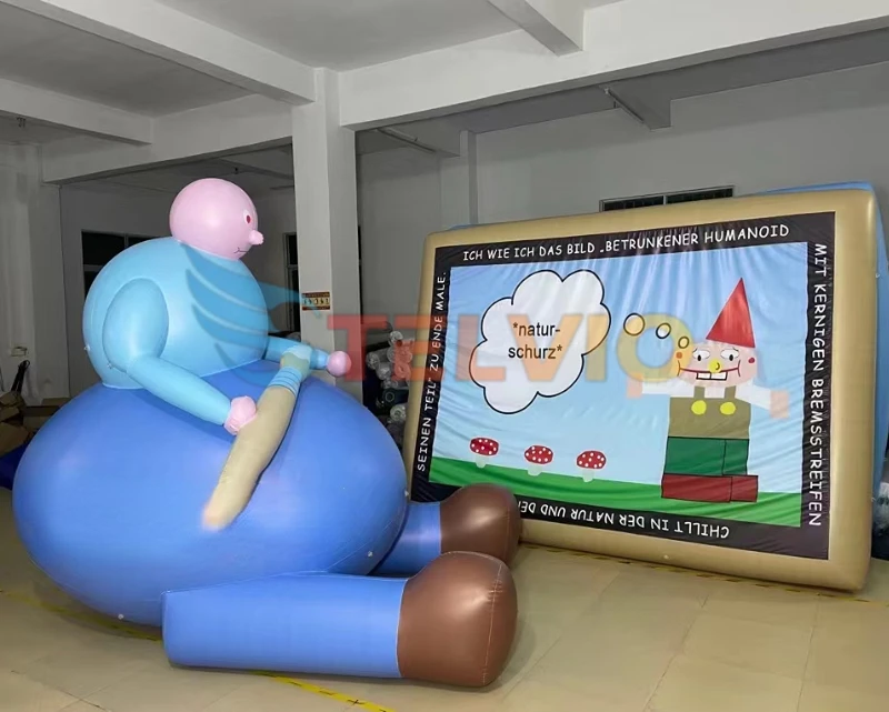 Customized Giant Inflatable Cartoon Character Model Inflatable Blue ...