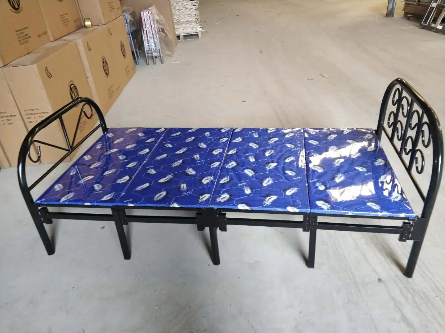 Modern Steel Folding Single Bed Designs for Construction Workers