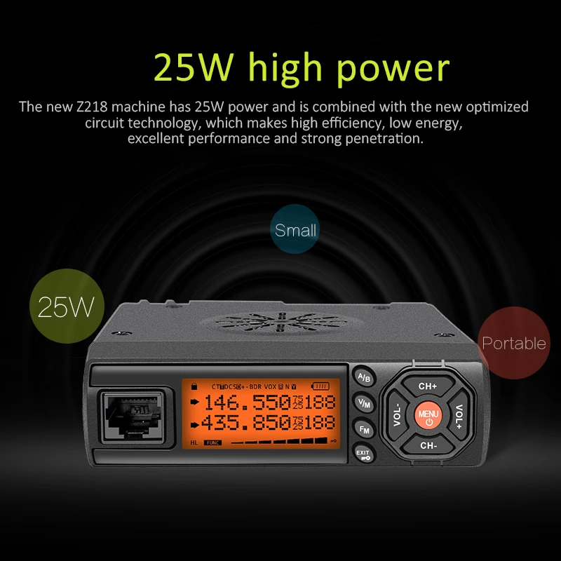 Zastone Z218 VHF UHF 25W Car Walkie Talkie - Durable Two-Way Radio for Marine & Vehicle ...