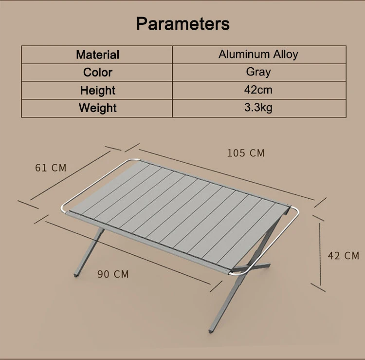 Folding Table Camping Outdoor Portable Aluminum Egg Roll Up Connect Long Light Low Igt Stove ...