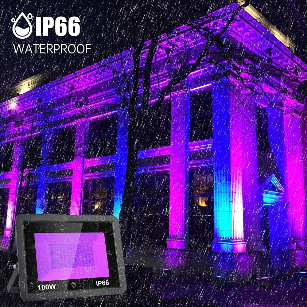 100W 150W UV Spotlight Ultraviolet Flood Light Party Halloween 365 nm 395nm Led Floodlight UV ...