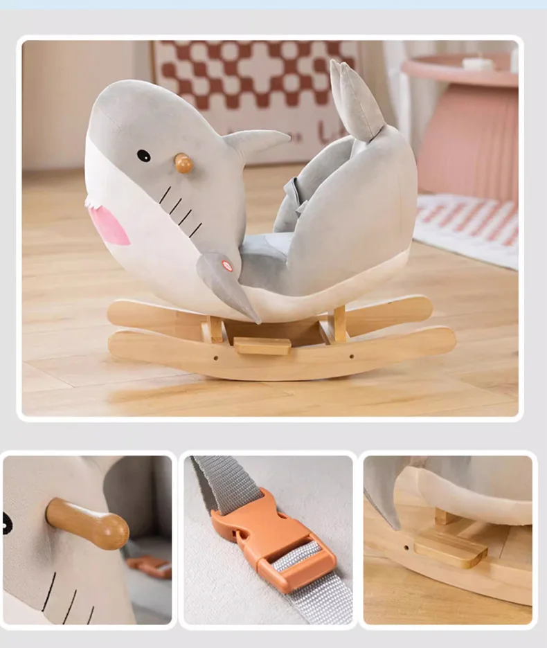 Factory Supply Plush Shark Rocking Chair for Kids - Soft Ride On Toy ...