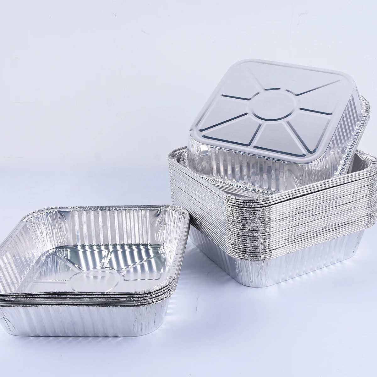 Disposable Food Packing Aluminum Foil Container Carry Out Square Baking ...