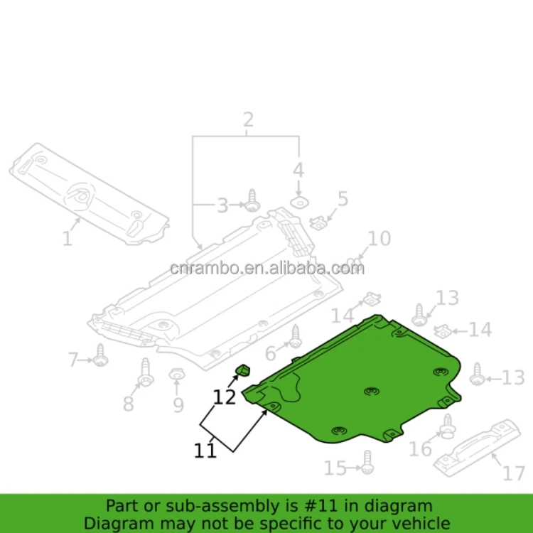 OEM Radiator Support Splash Shield Rear for Audi A4 S4 S7