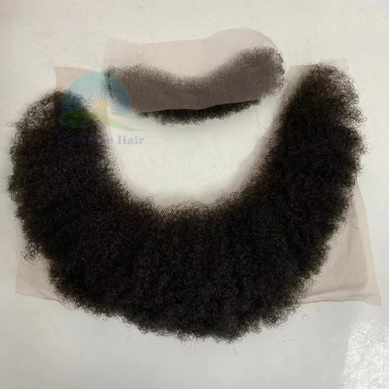 4mm Afro Curl Real Indian Human Hair Realistic Mustache and Beard Full ...