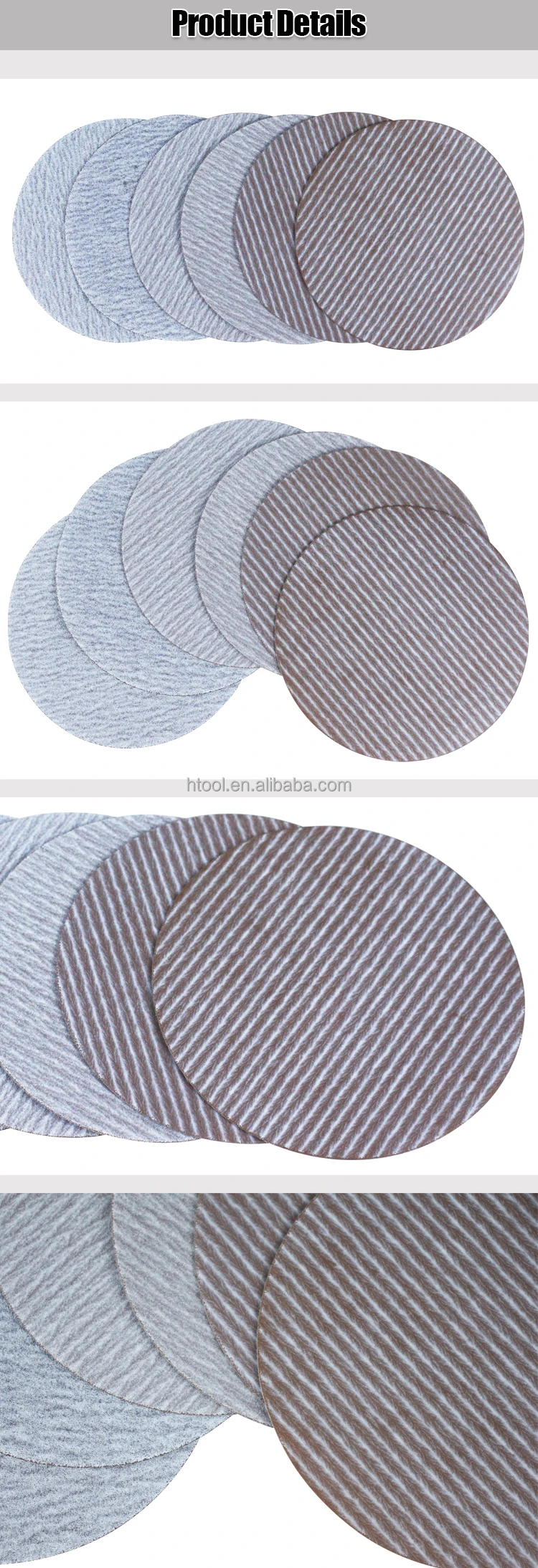 Self-adhesive Abrasive Sandpaper Aluminum Oxide Resin Fiber Hook And ...