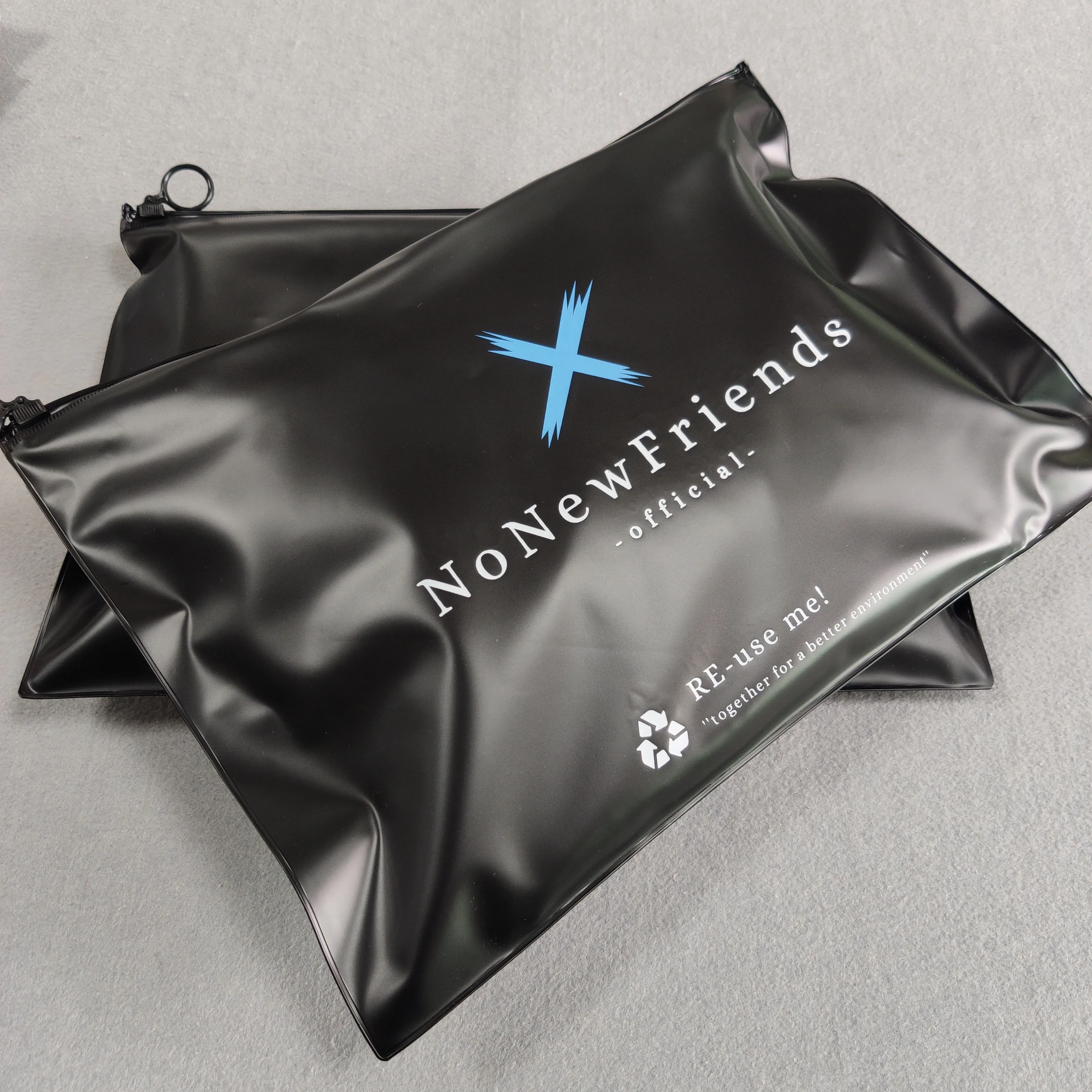 Pvc Packaging Bags With Ziplock For T-shirt Custom Logo Frosted Zipper ...