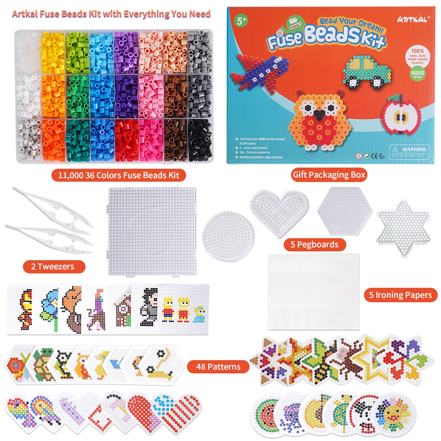 Customized Diy Craft Arktal Fuse Bead Box Set 24 Color 5mm Midi Artkal ...