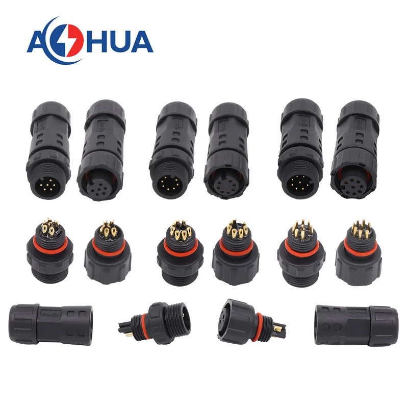 M12 4 Pin Connector Assembly Copper Needle Adapters Connector Cable For ...