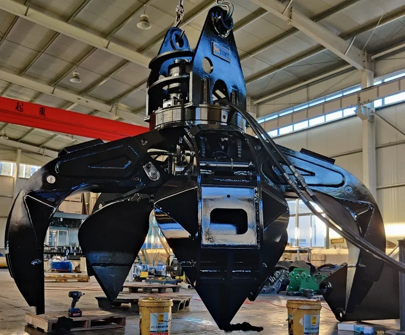 360 Degree Rotating Grapple Hydraulic Scrap Grab Orange Peel Grab For ...