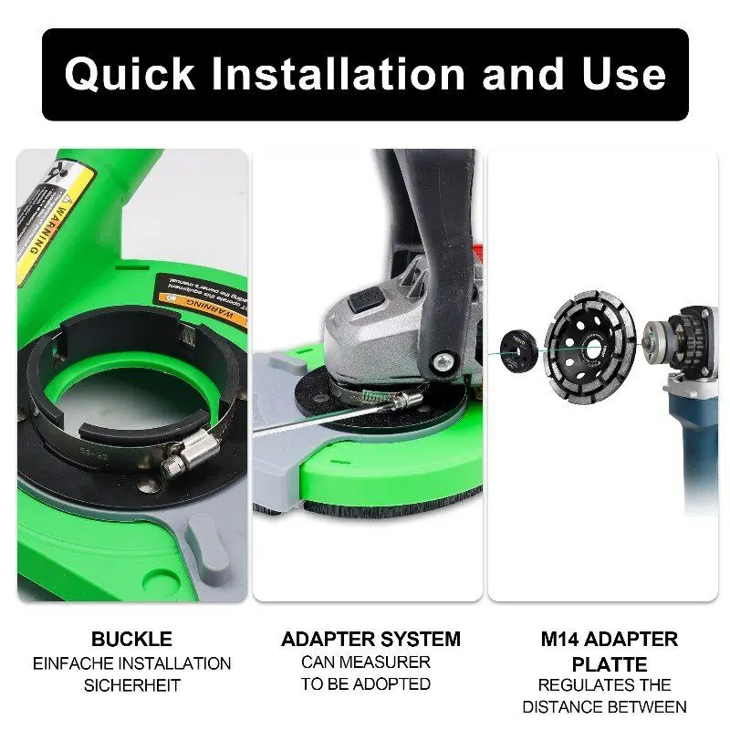 Herzo Universal Surface Grinder Dust Shroud Concrete Stone Dust ...