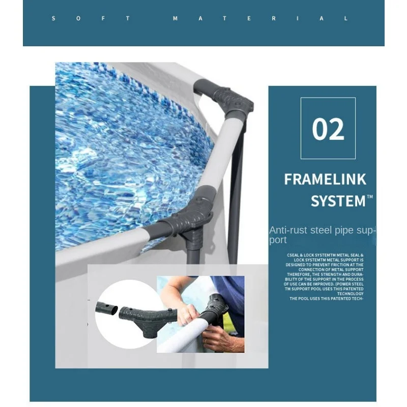 Large Round PVC & PC Stand Pool for Adults and Children Family-friendly ...