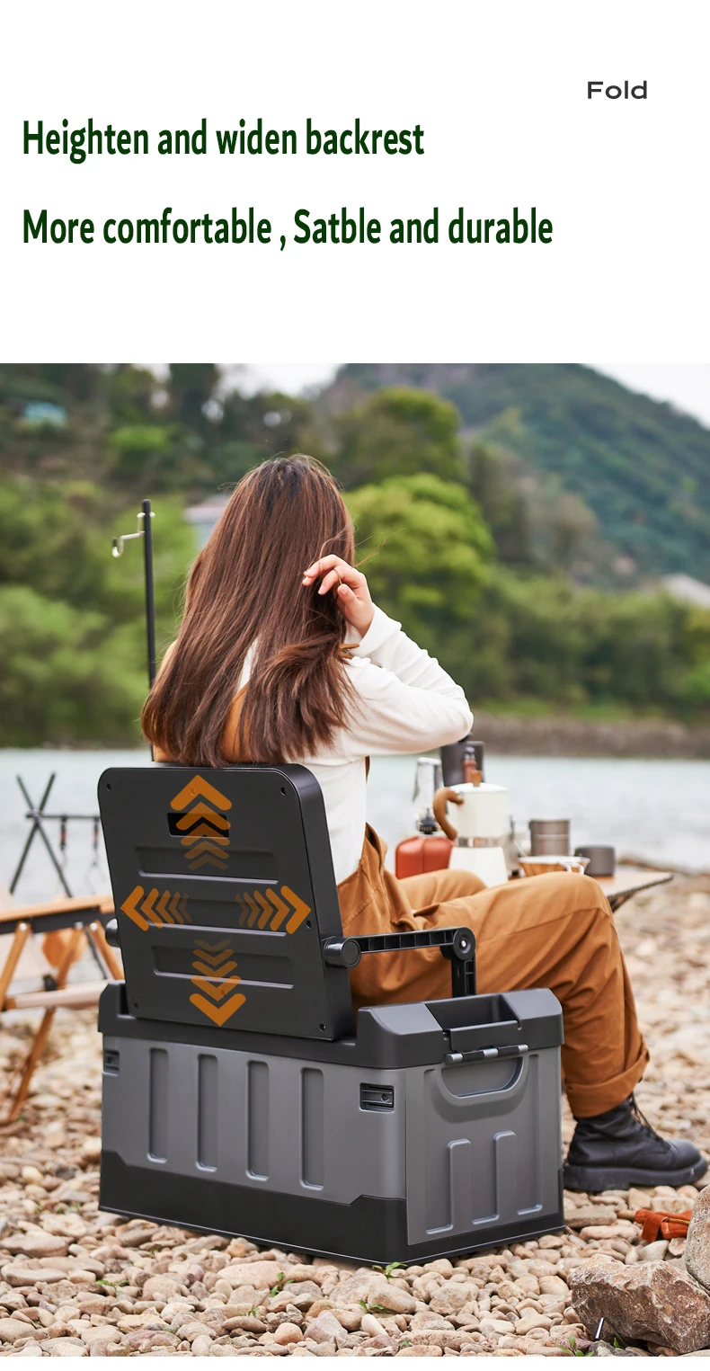 35L/60L Car Collapsible Folding Storage Box - Black Color