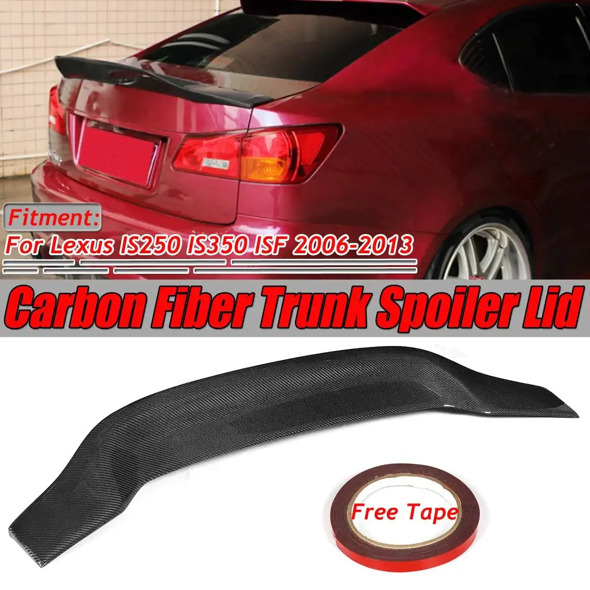 DuckBill HighKick Real Carbon Fiber Car Rear Trunk Boot Lip Spoiler ...