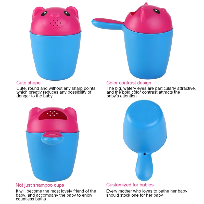 Cartoon Bear Design Plastic Children Products Bath Wash Hair Water ...