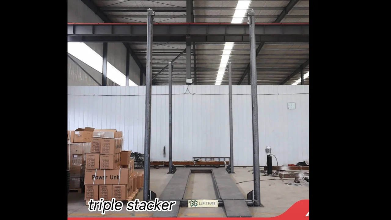 Triple Floors Vertical Type Hydraulic Driven Four Post Car Stack ...