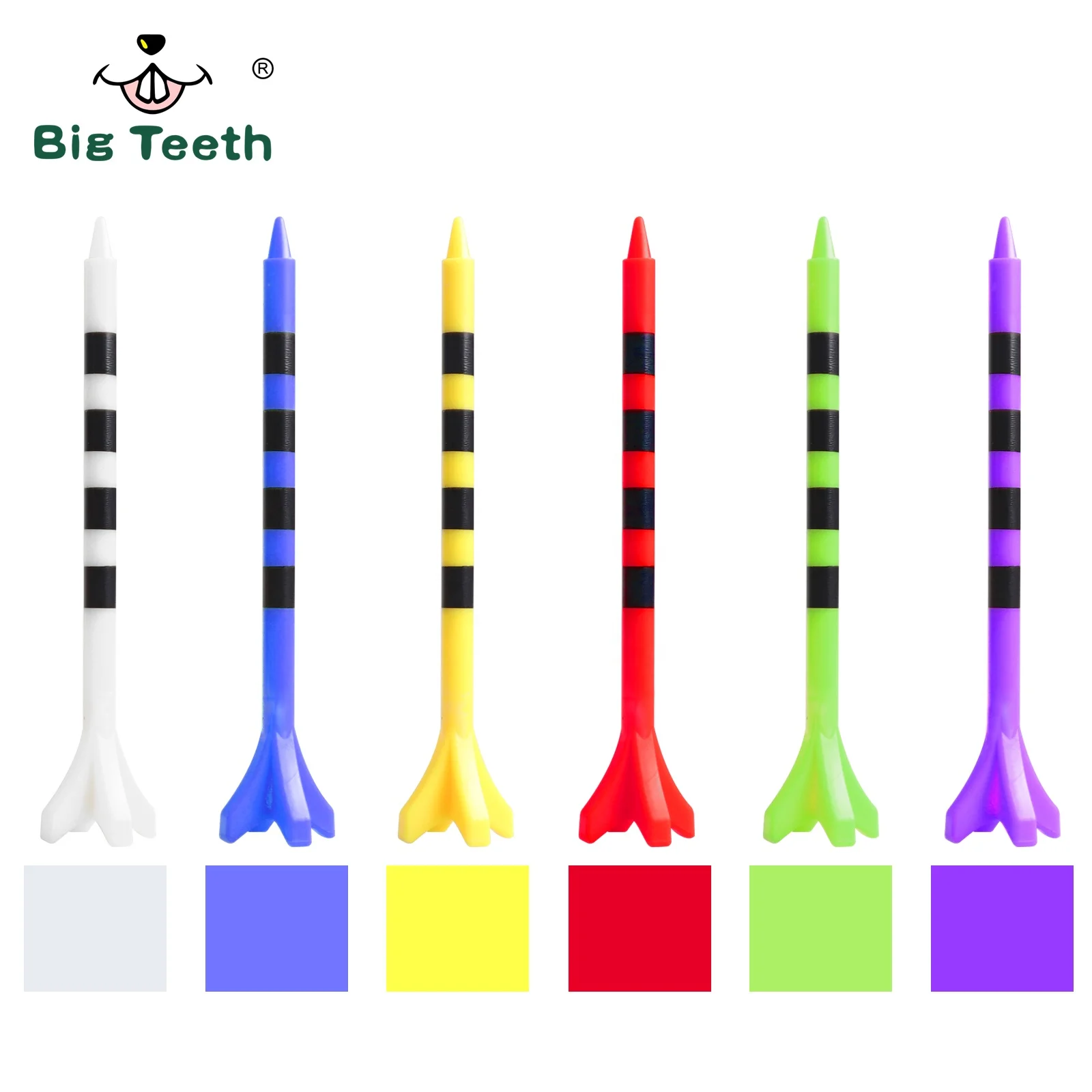 Factory Price Colorful Lines Four Prong Tees 83/70/45mm Custom Package ...