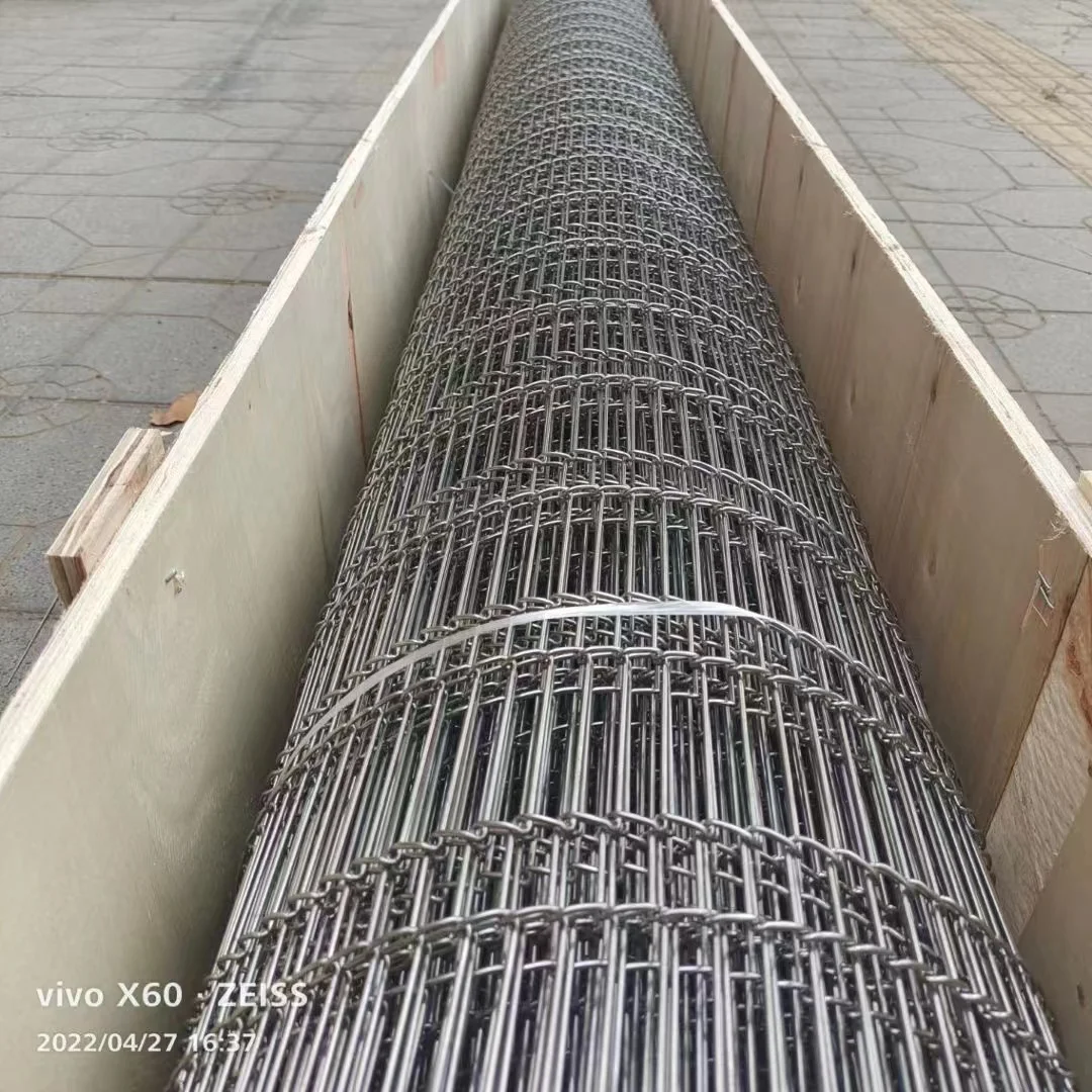 Stainless Steel Wire Mesh Ladder Conveyor Belt for Chips