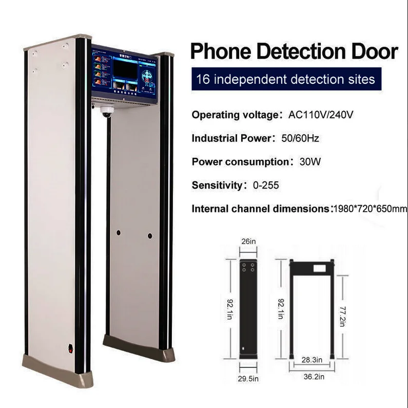 Five Detection Modes Full Body Scanner Walk Through Contraband Detector ...