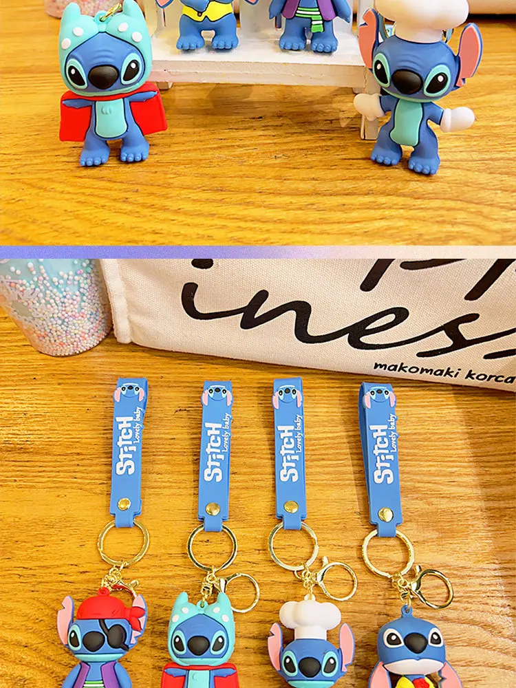 Wholesale 3d Pvc Cartoon Lilo & Stitch Keychain Car Holder Pendant Cute ...