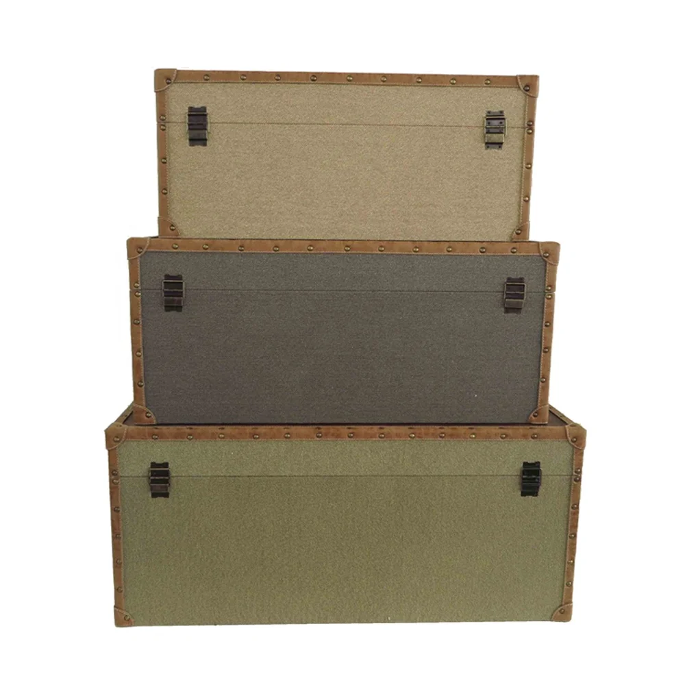 Trunks Storage Chest Boxes Sets Large Canvas Surface and Decorative ...