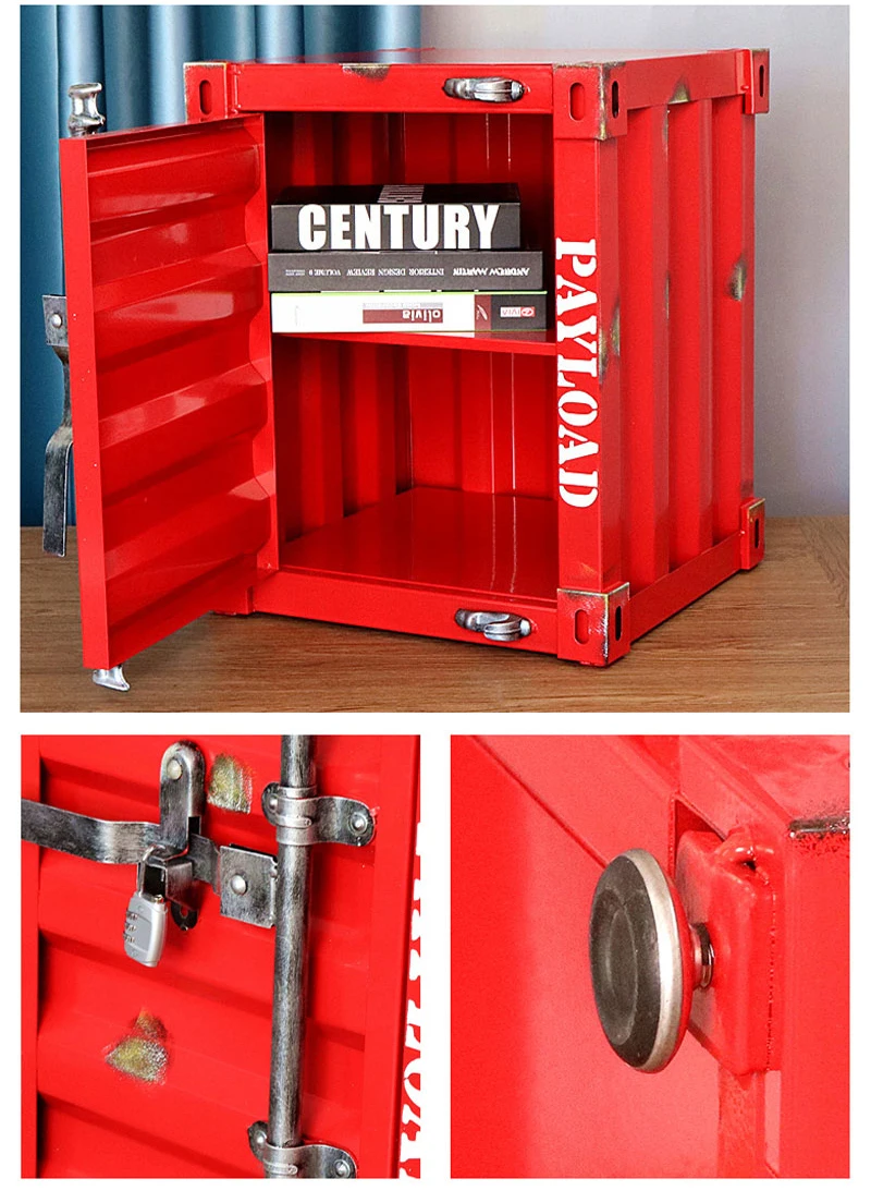 Industrial style container cabinet Storage cabinet Wrought iron table ...