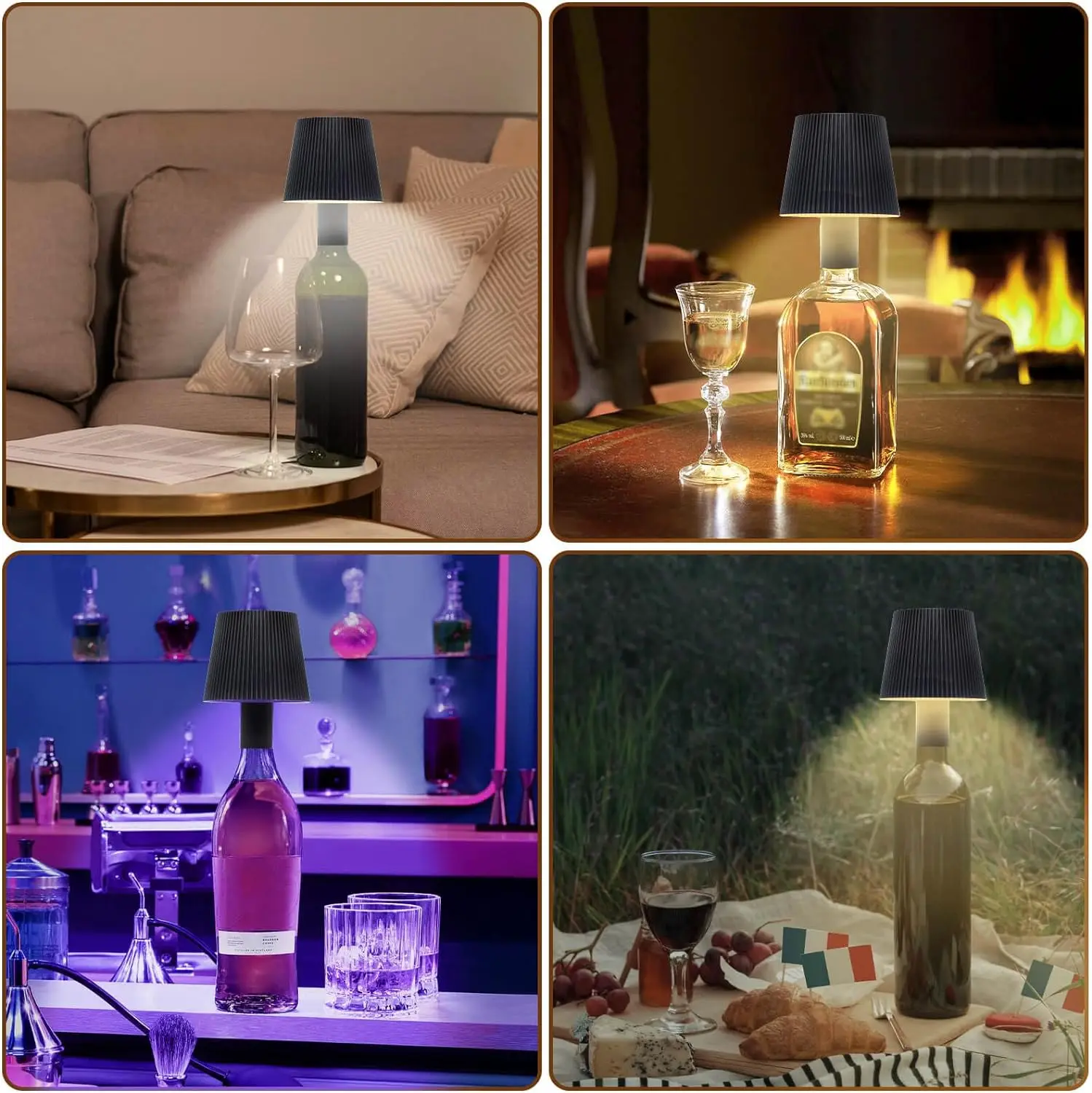 Rgb+cct Ip54 Waterproof Rechargeable Dimming Led Wine Bottle Cordless ...