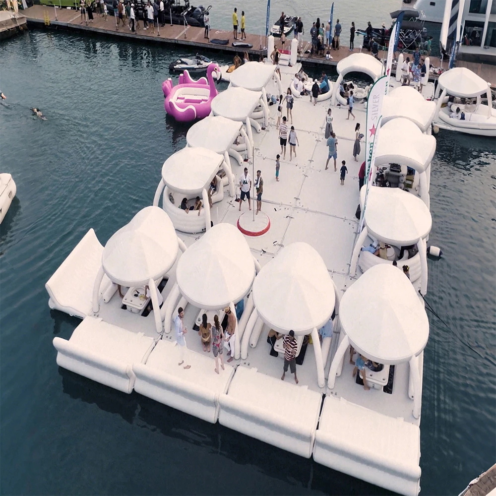 Floating Dock Platform Raft Inflatable Floating Island for Pool Party ...