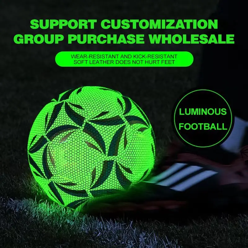 Standard Size 5 Reflective Soccer Ball Luminous Night Glow Footballs ...