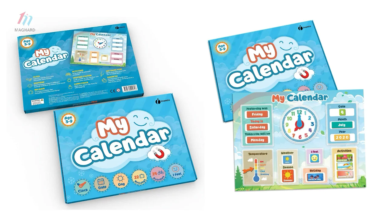 My First Daily Calendar For Kids Magnetic Educational Toy For Toddlers ...