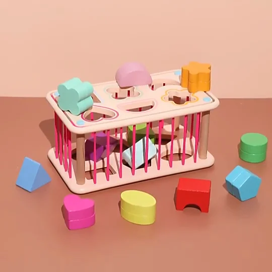Factory Wooden Kids Shape Sorting Intelligence Box Cognitive Building ...