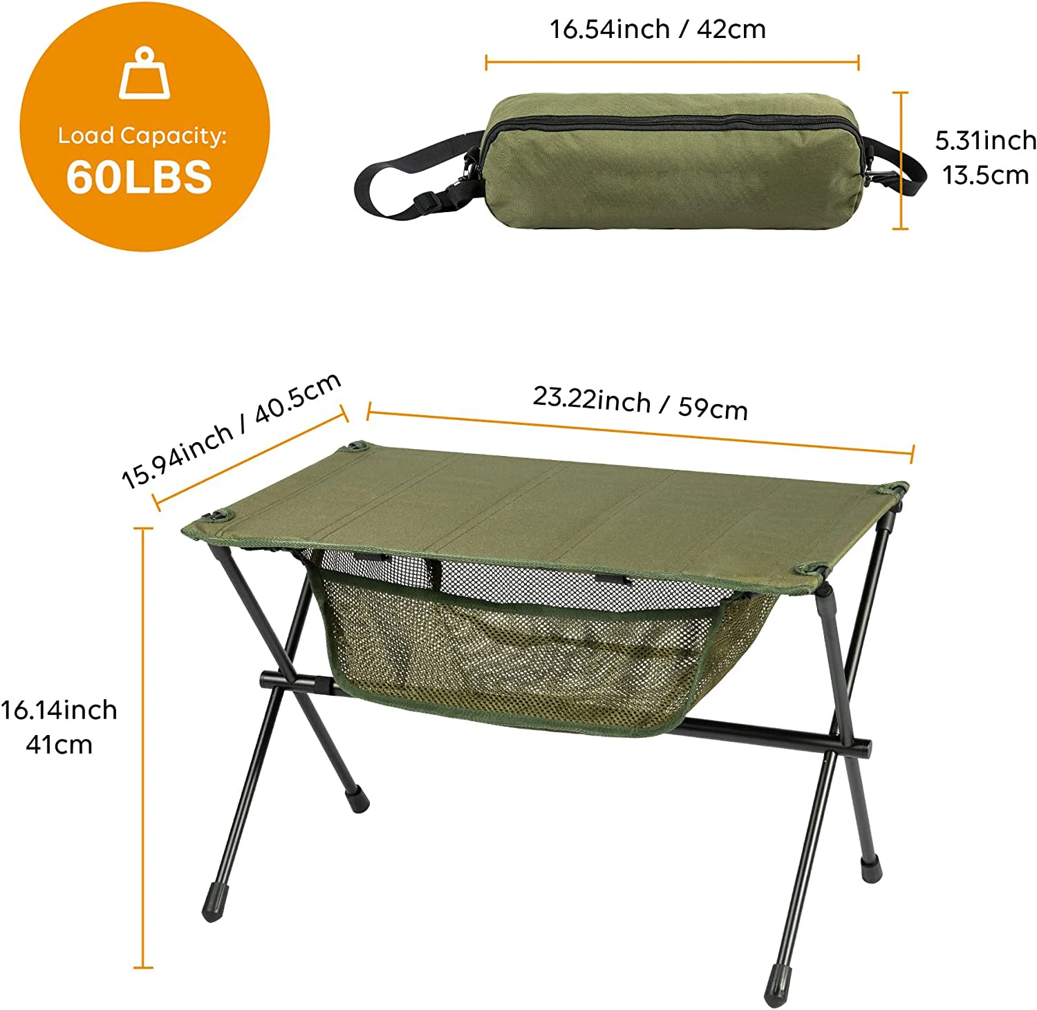 Npot Portable Folding Camp Table Compact Lightweight Small Folding Roll ...