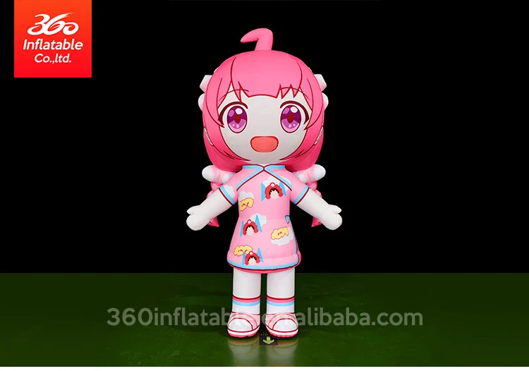 Moving Inflatable Girl Mascot - Custom Advertising Costumes