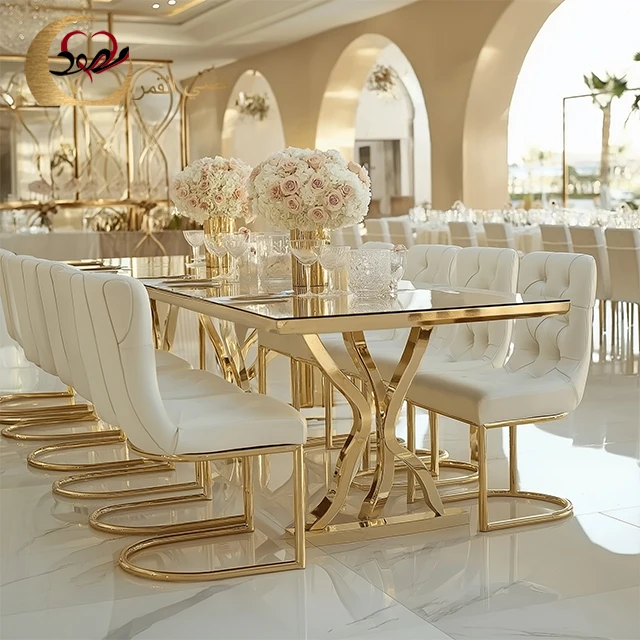 Luxurious Stainless Steel Modern Complete Dining Table Set| Alibaba.com