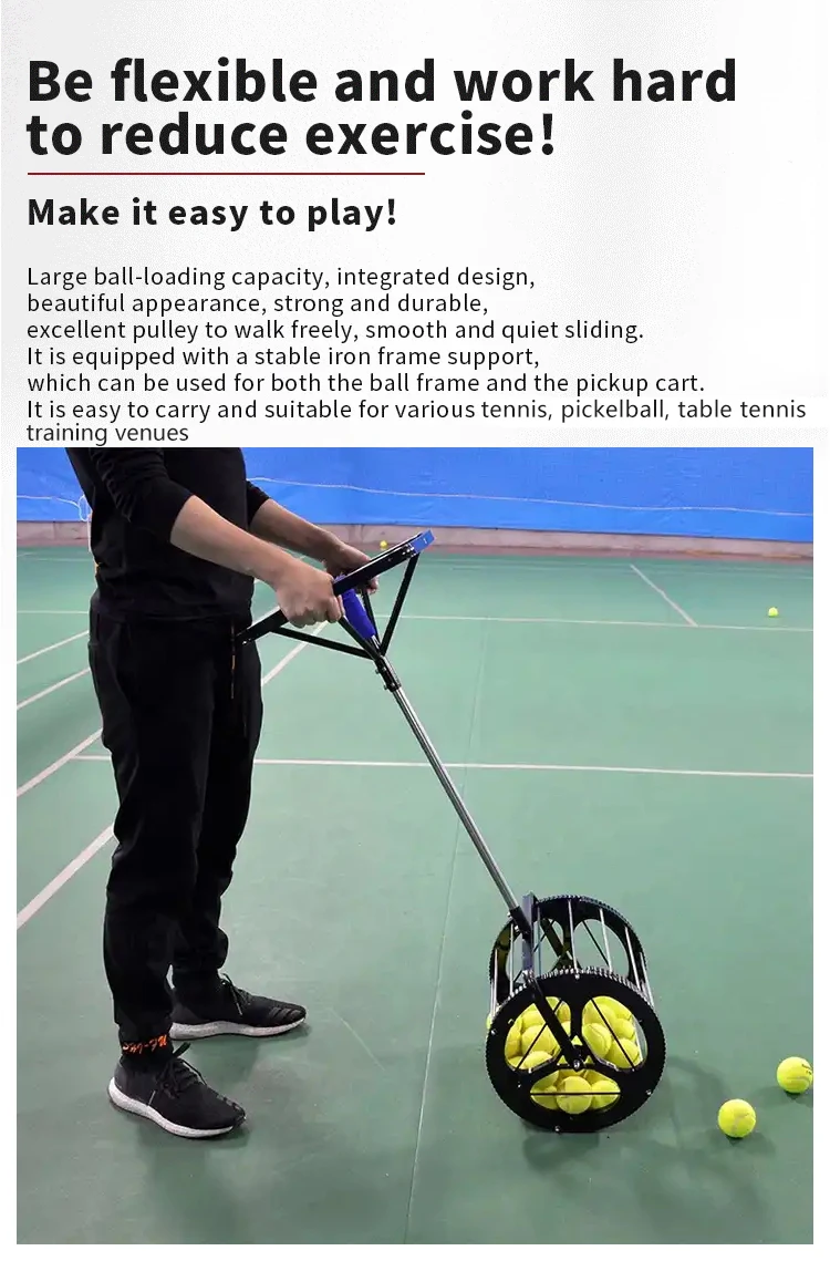 Portable Tennis Ball Hopper Basket,Pickleball & Tennis Ball Collector ...