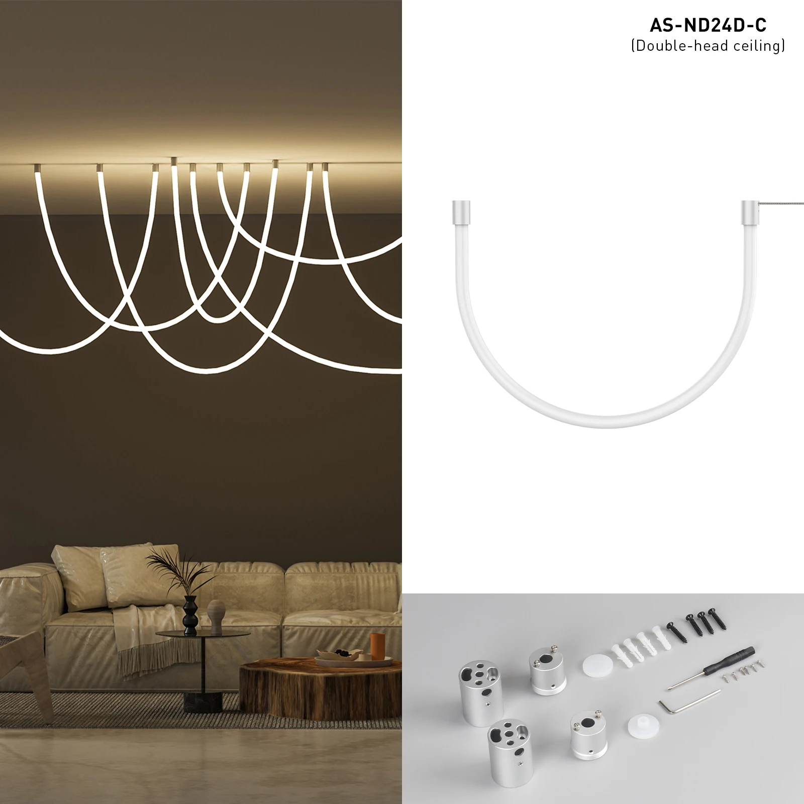 Flexible 360 Degree Neon LED Strip Lights - Waterproof Silicone, 12V ...