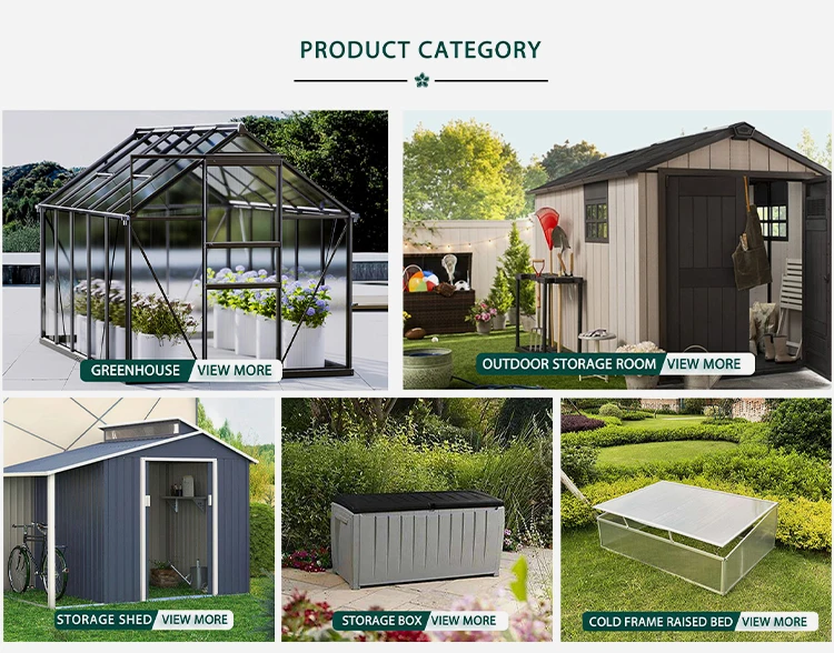 Custom Outdoor Metal Frame Greenhouse Bicycle Storage Garage Garden ...