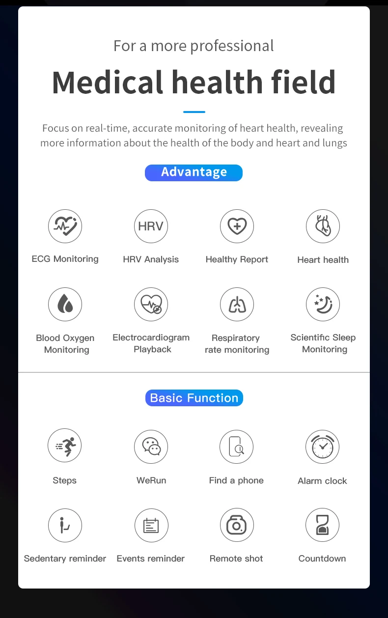 New Design V19 Ecg+ppg Medical Smart Watch Band With Heart Rate And ...