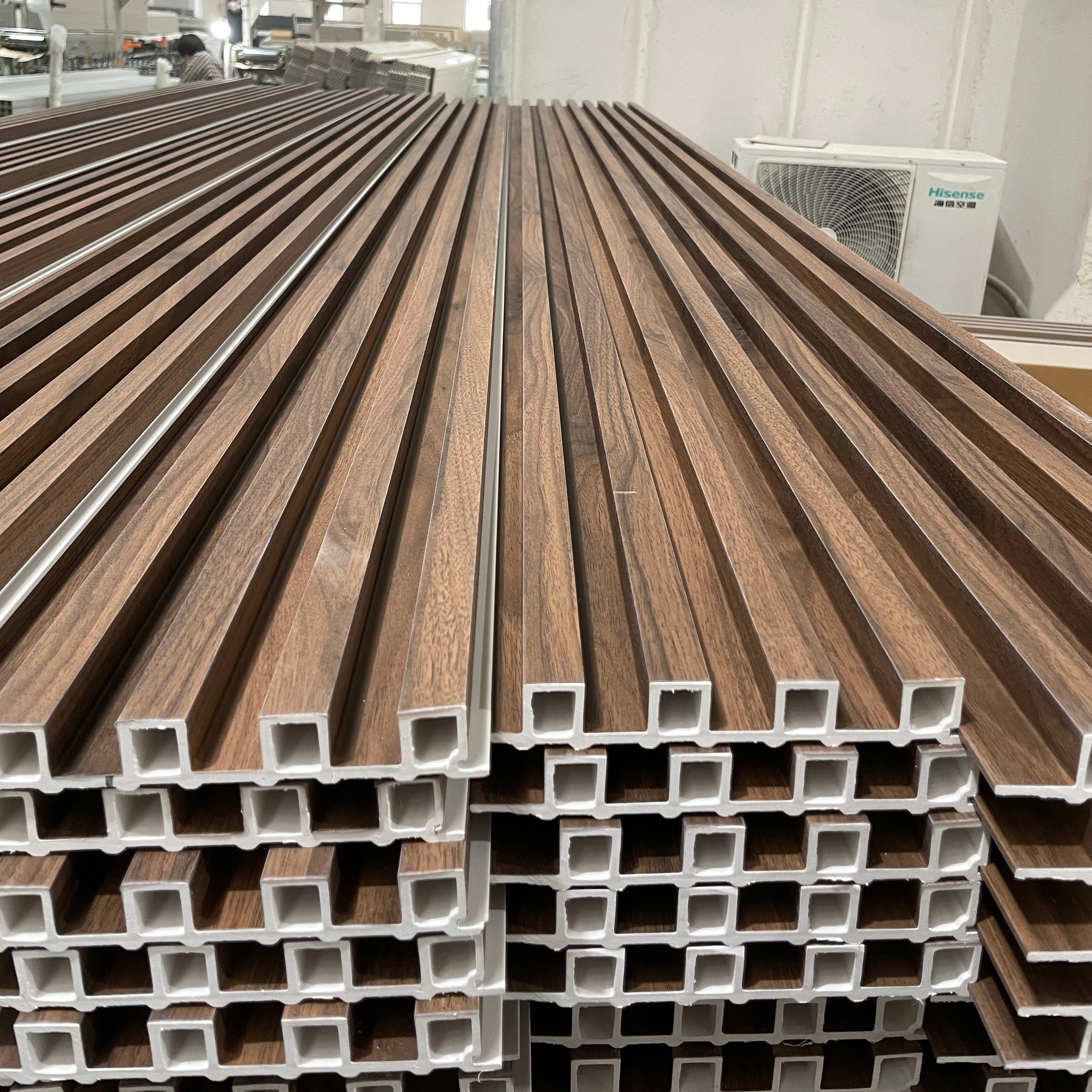 Wood alternative panels WPC fluted wall panel 3D PVC wall panel ...