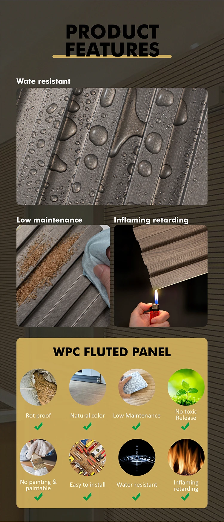 Modern Marble Texture Board PVC Decorative Lambrin WPC