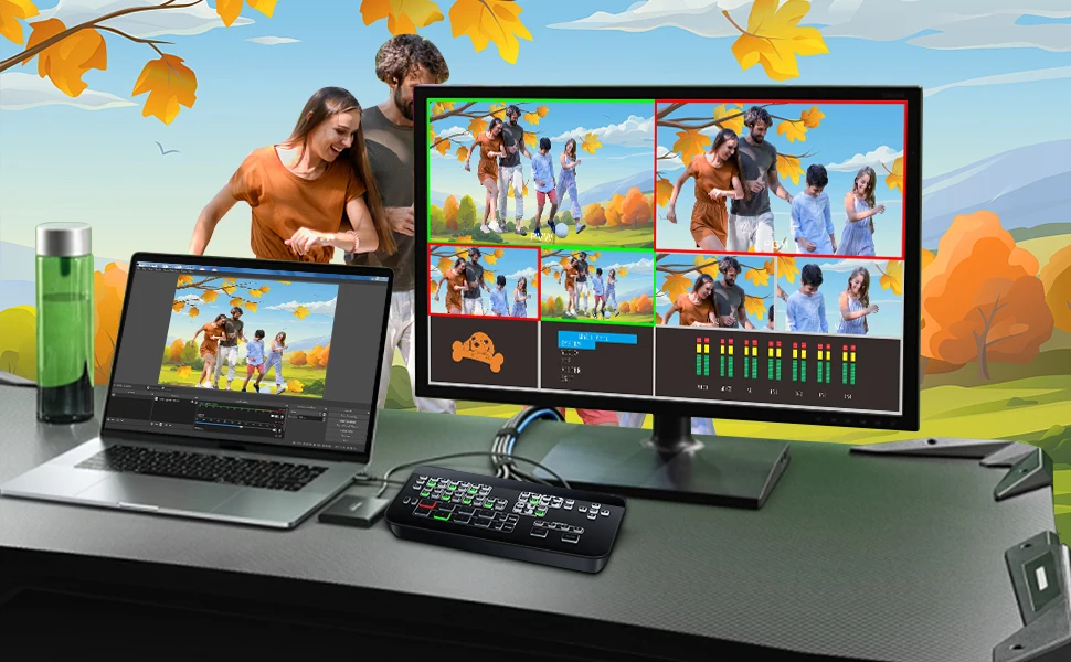 4ch Hdmi Live Streaming Switcher For Broadcast Video And Usb-c Webcam ...