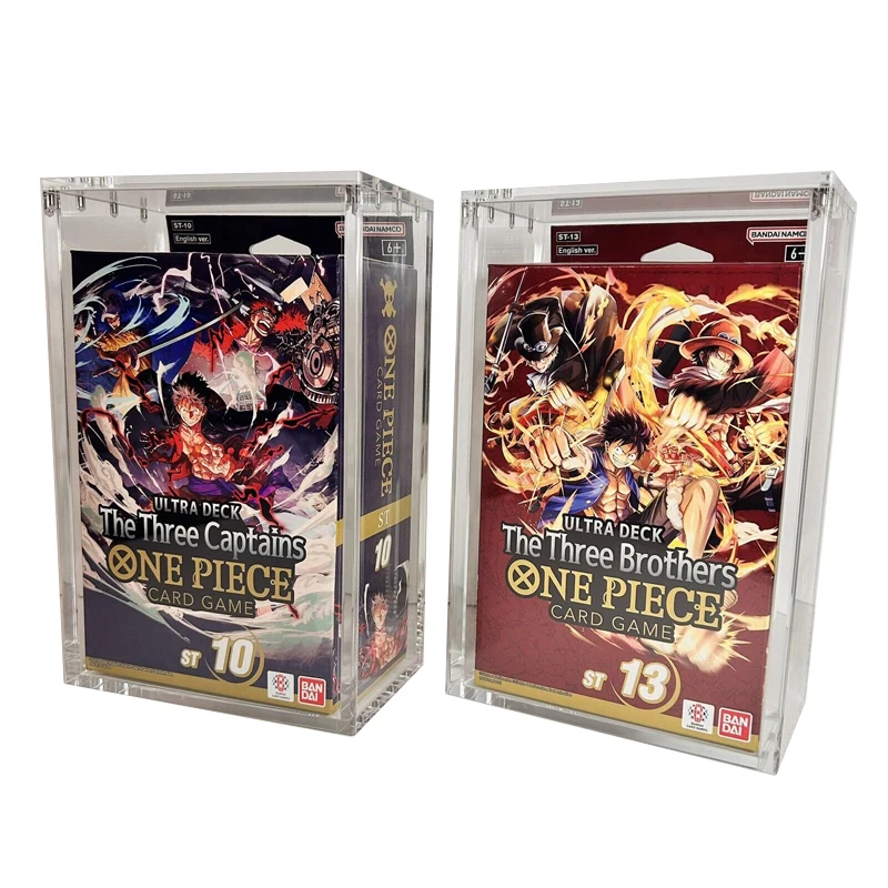 Clear Acrylic Display Case English Three Captains Gathering for One Piece Ultra Starter Deck ST ...