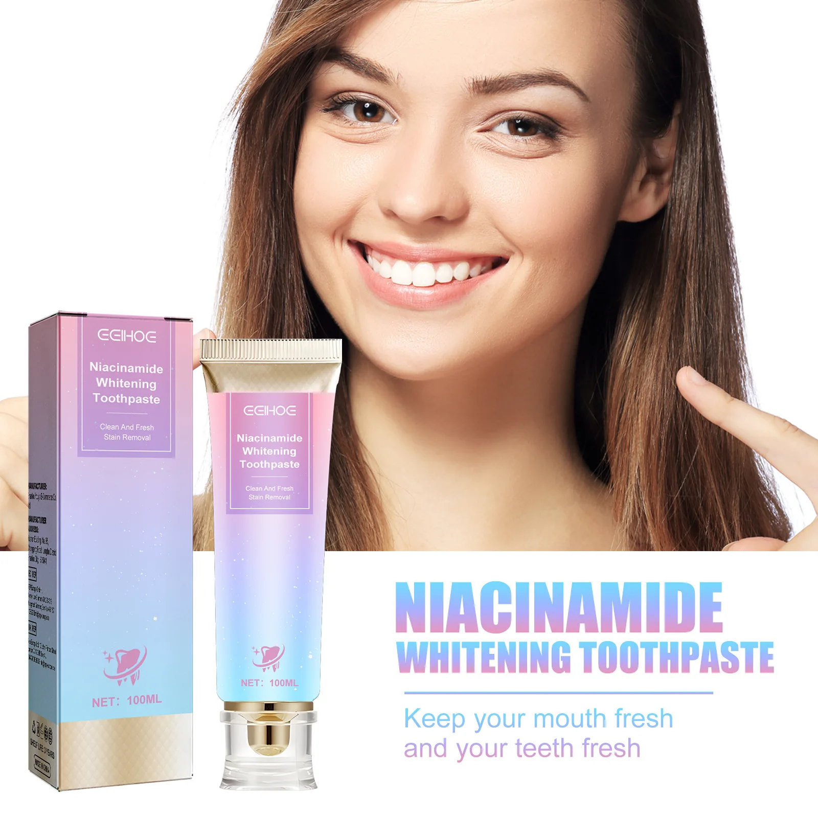Nicotinamide Whitening Toothpaste For Cleaning Stains,Bad Breath,White ...