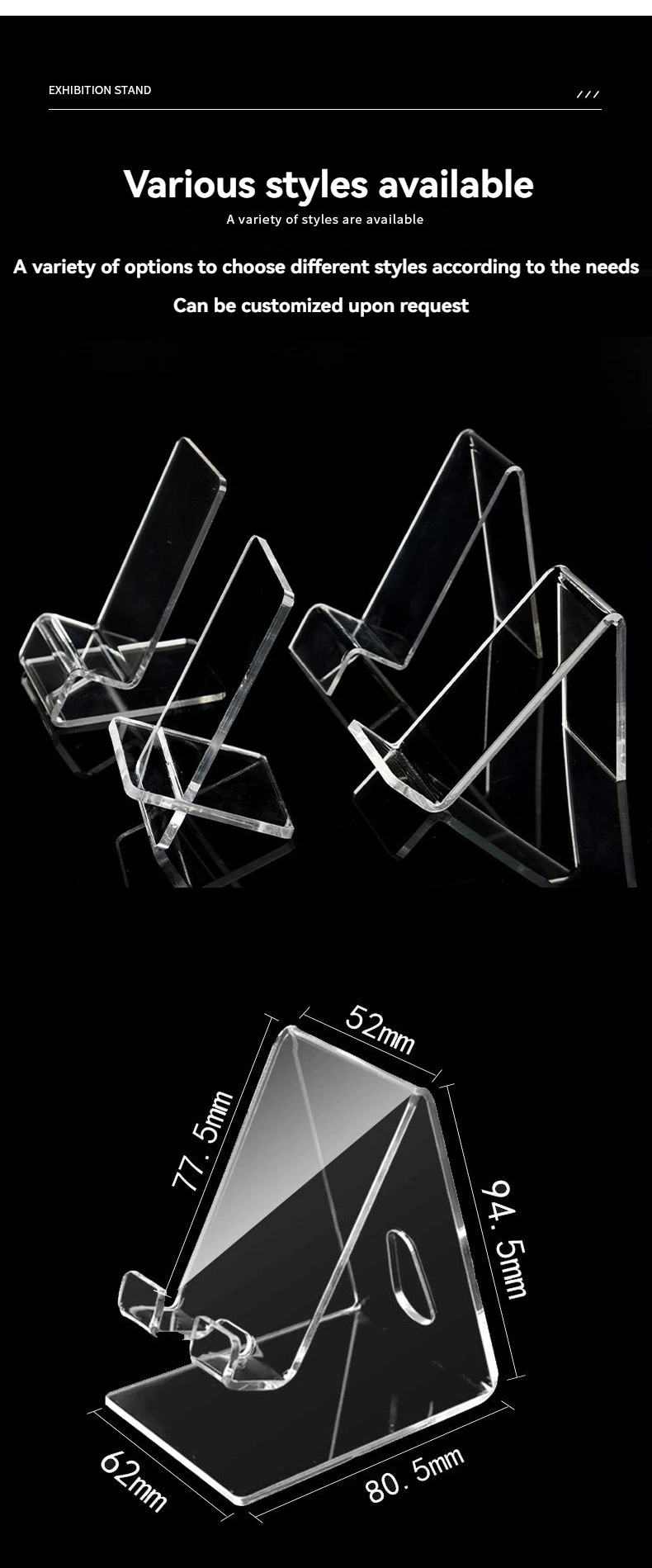 Wholesale Custom Office Clear Acrylic Cell Phone Holder Stand Portable ...